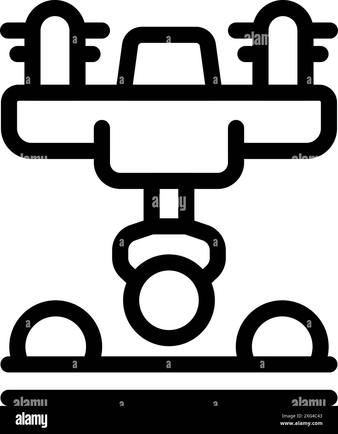 Line icon of an automated robot taking care of plants, representing ...