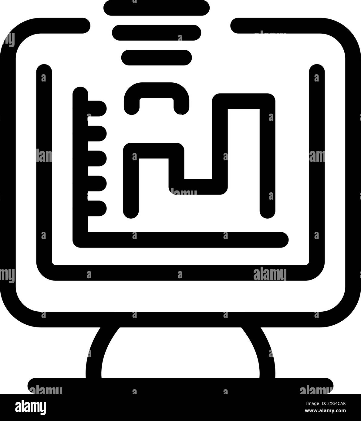 Icon of a computer screen displaying a bar chart, representing market ...