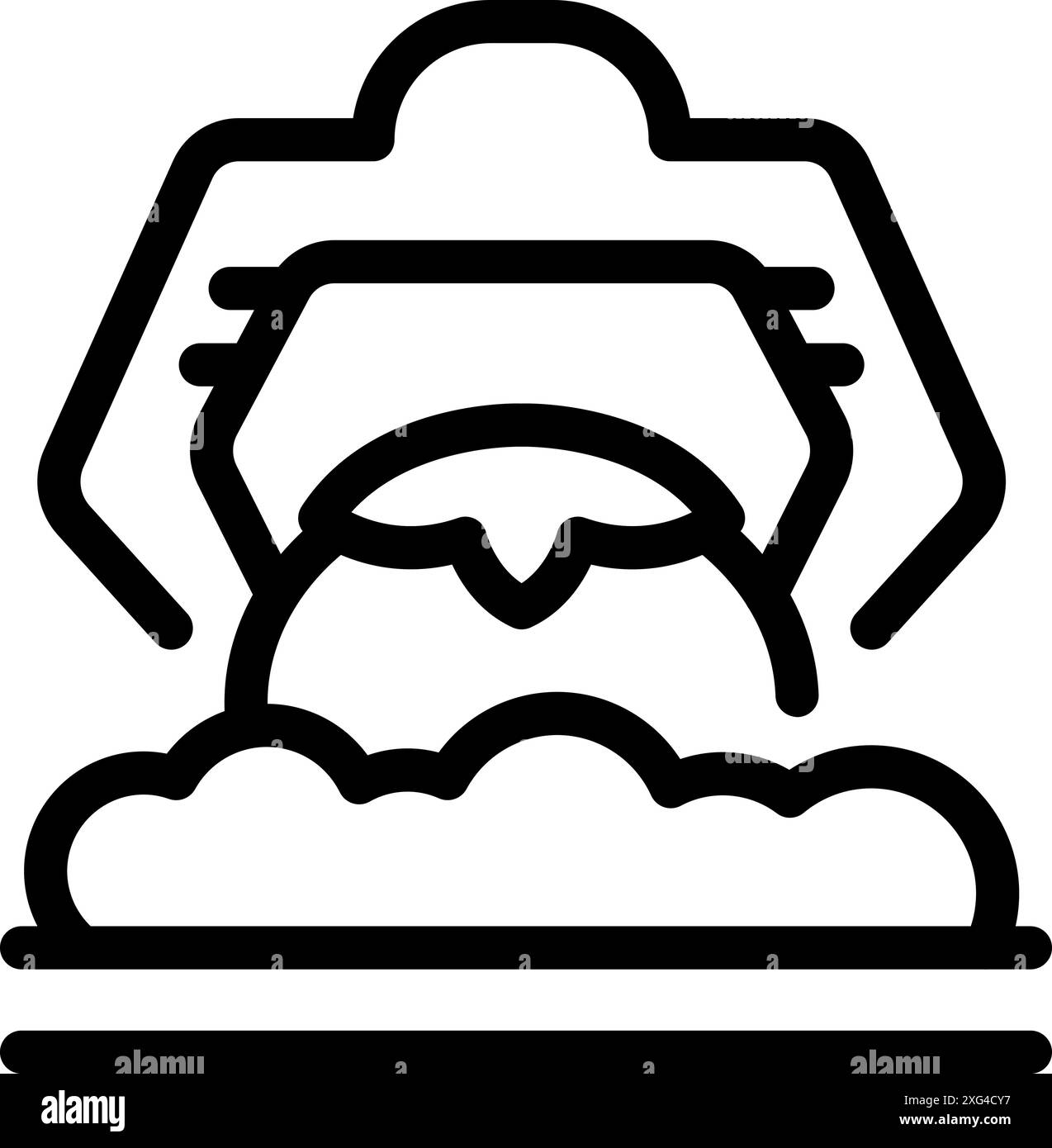 Excavator digging soil on a construction site, creating a pile of dirt ...