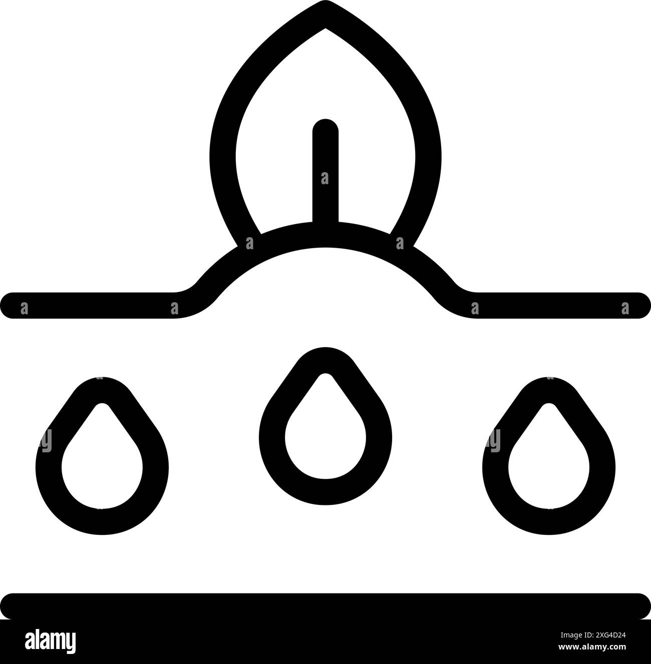 Sprout growing from soil with water drops symbolizing irrigation and ...