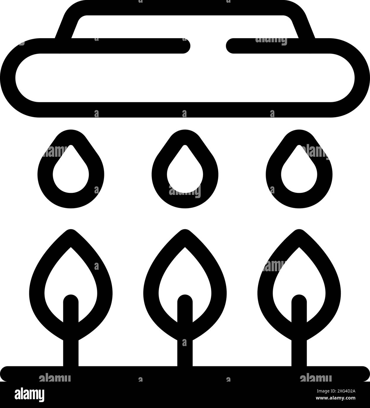 Modern irrigation system providing water to plants, symbolizing ...