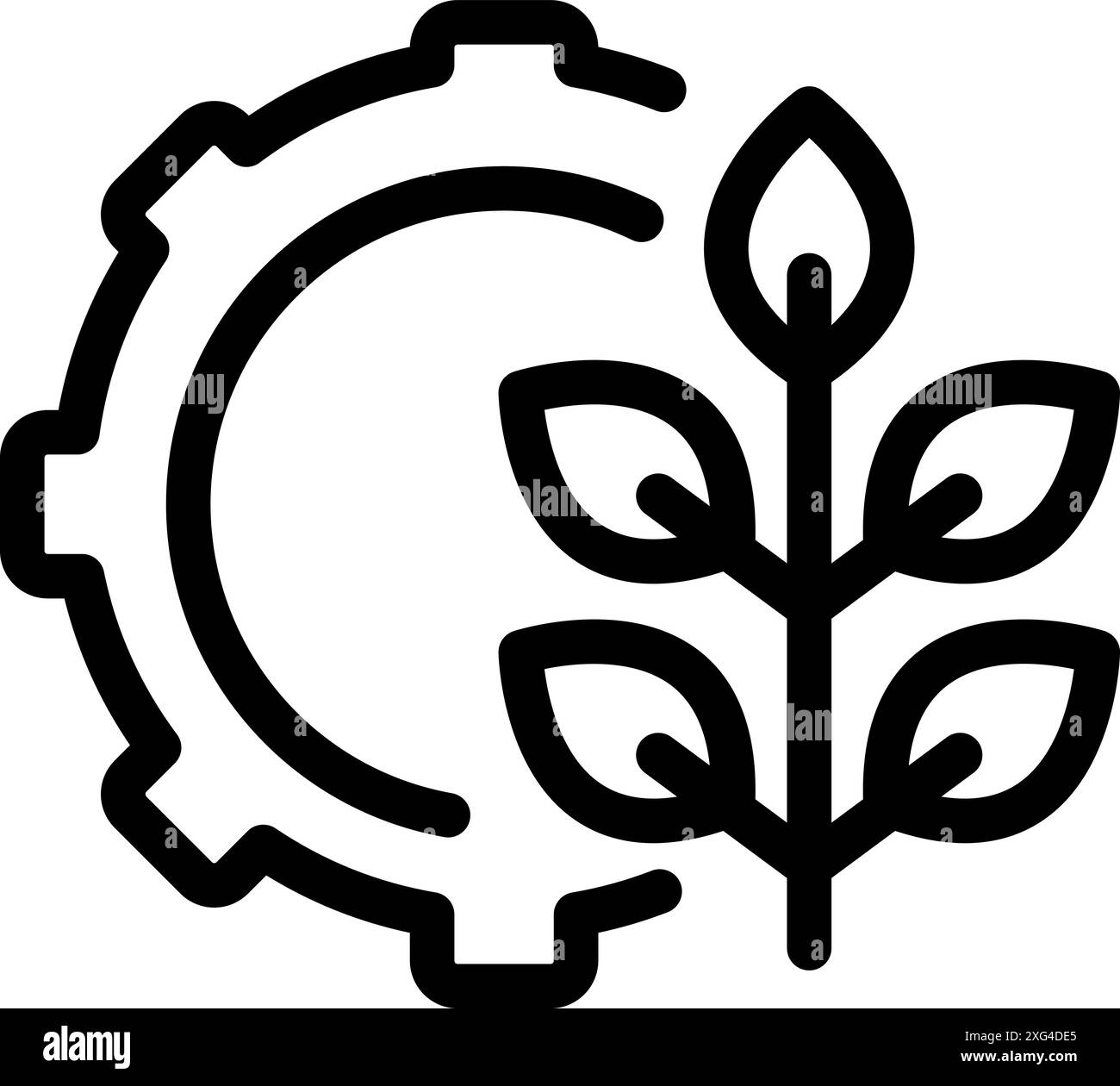 This simple icon represents the concept of green technology with a ...