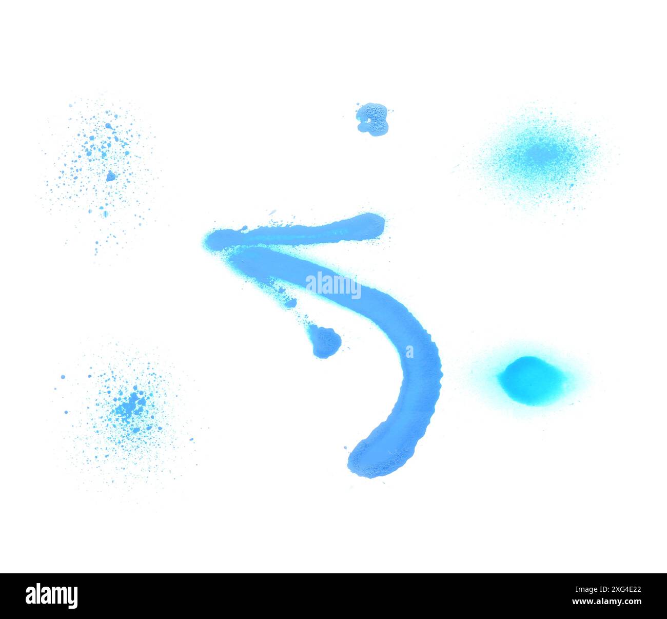 Different symbols made with light blue spray paint isolated on white ...