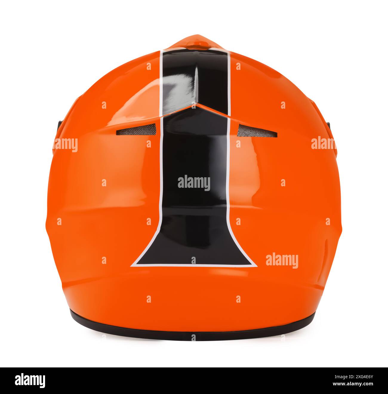 Modern orange motorcycle helmet isolated on white Stock Photo - Alamy