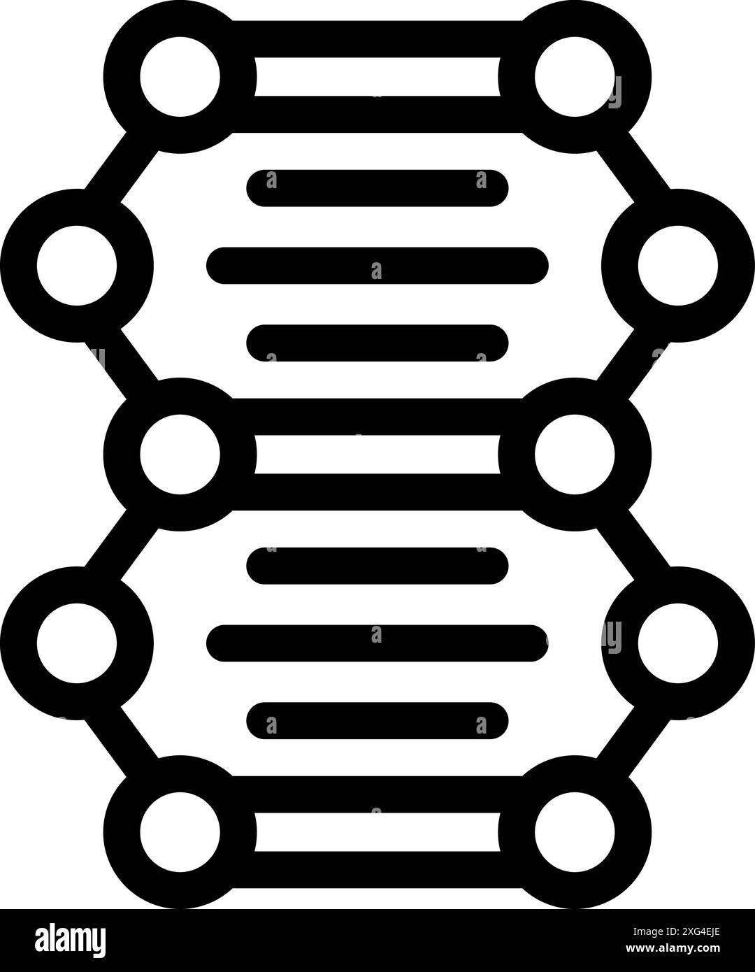 Black and white icon representing a molecular structure, likely a dna sequence Stock Vector ...