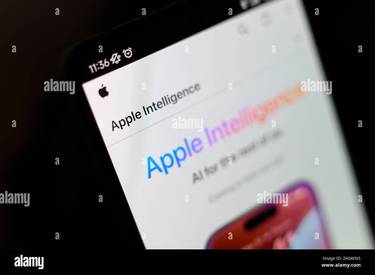 In this photo illustration, the Apple Intelligence app is seen on the ...
