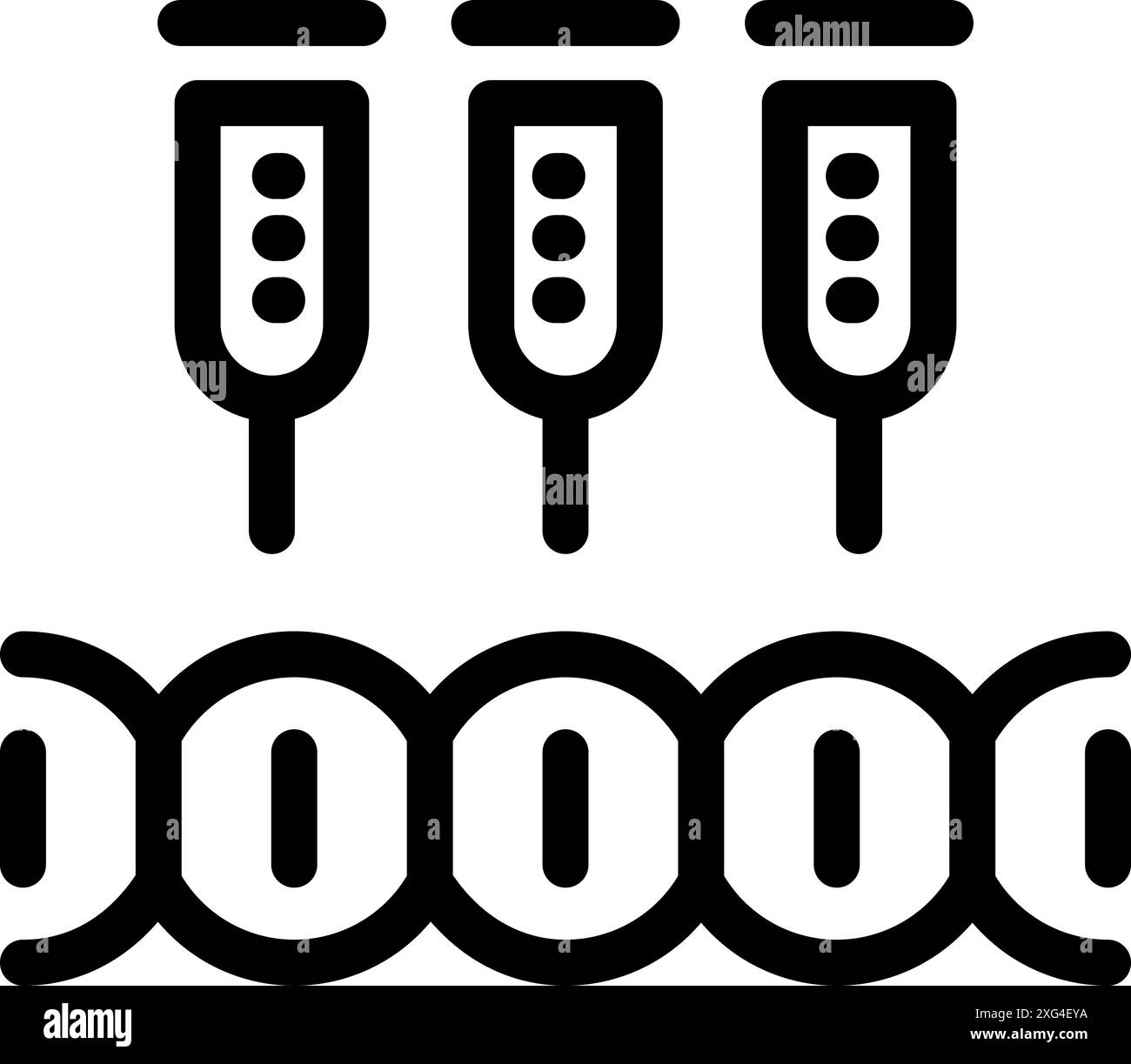 Icon of a gene editing experiment using test tubes and representing the ...