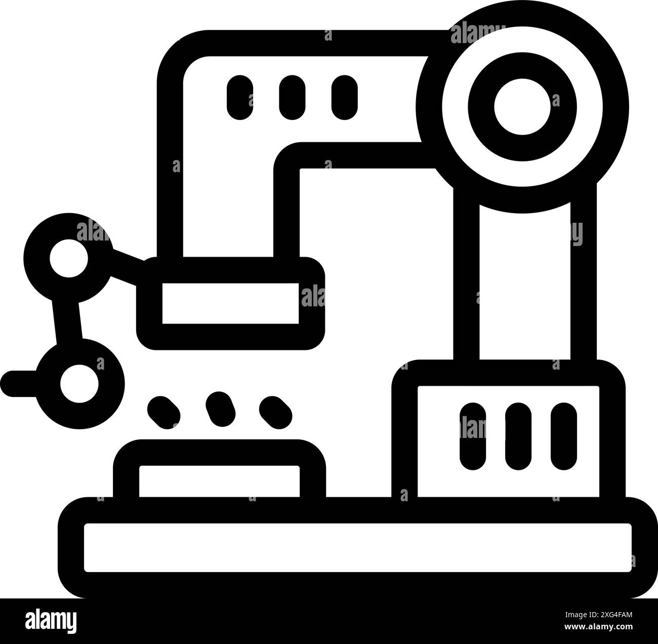 Robotic arm performing spot welding on an assembly line, showcasing automation in manufacturing ...
