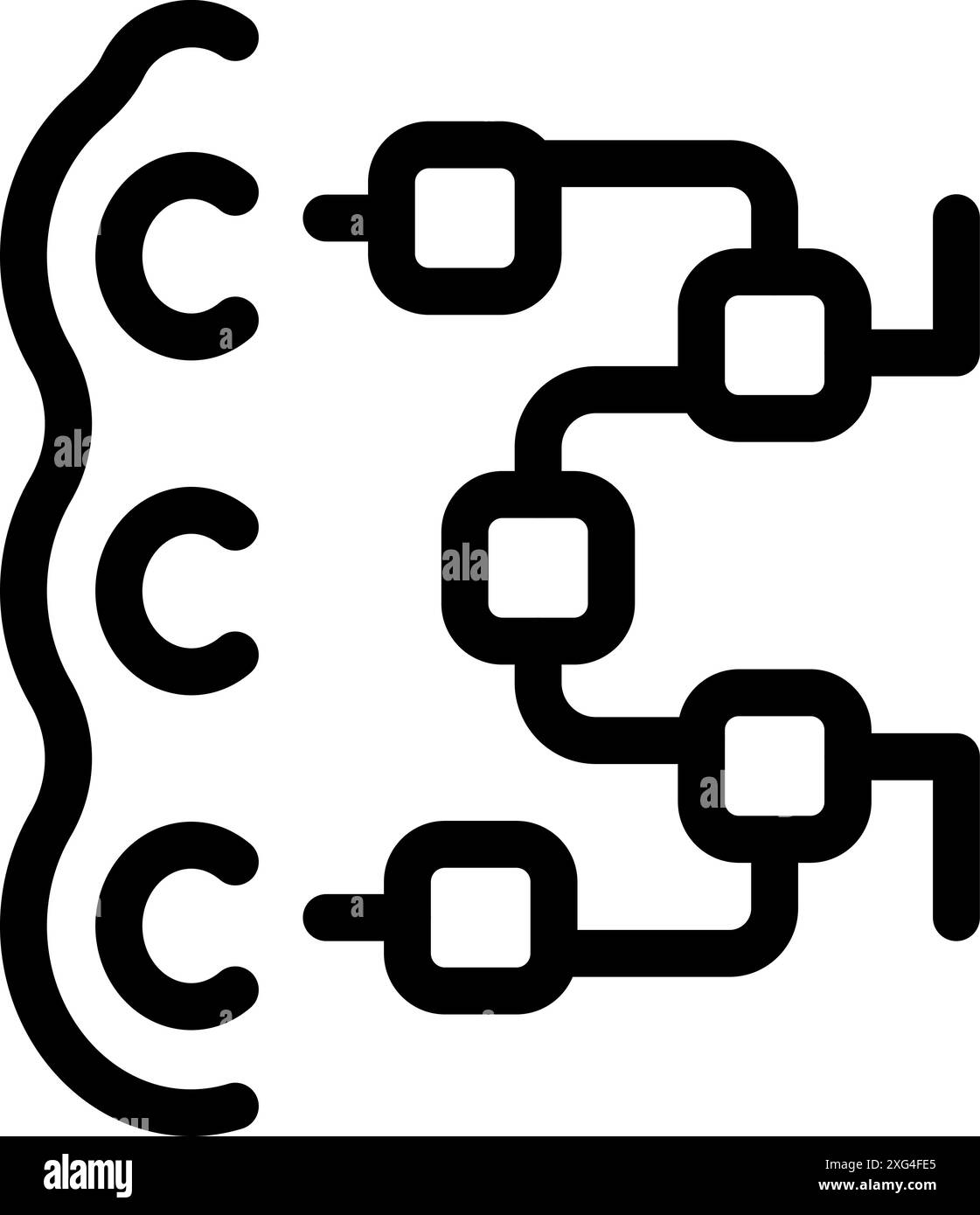 Simple icon representing data integration, showing multiple sources being connected Stock Vector ...