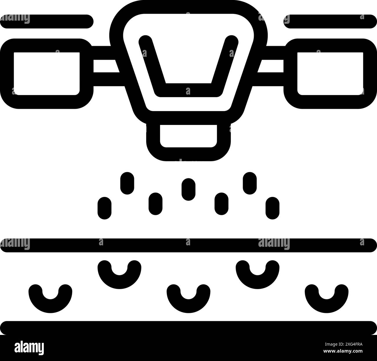 Smart farm seeder machine is seeding crops in the field Stock Vector ...