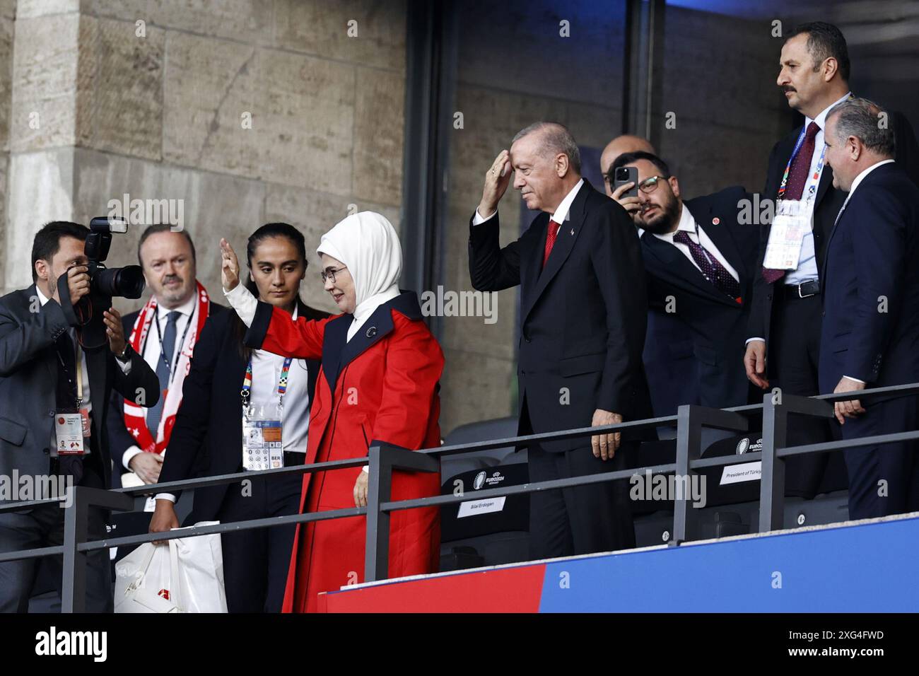 BERLIN - Turkish President Recep Tayyip Erdogan during the UEFA EURO 2024 quarter-final match ...