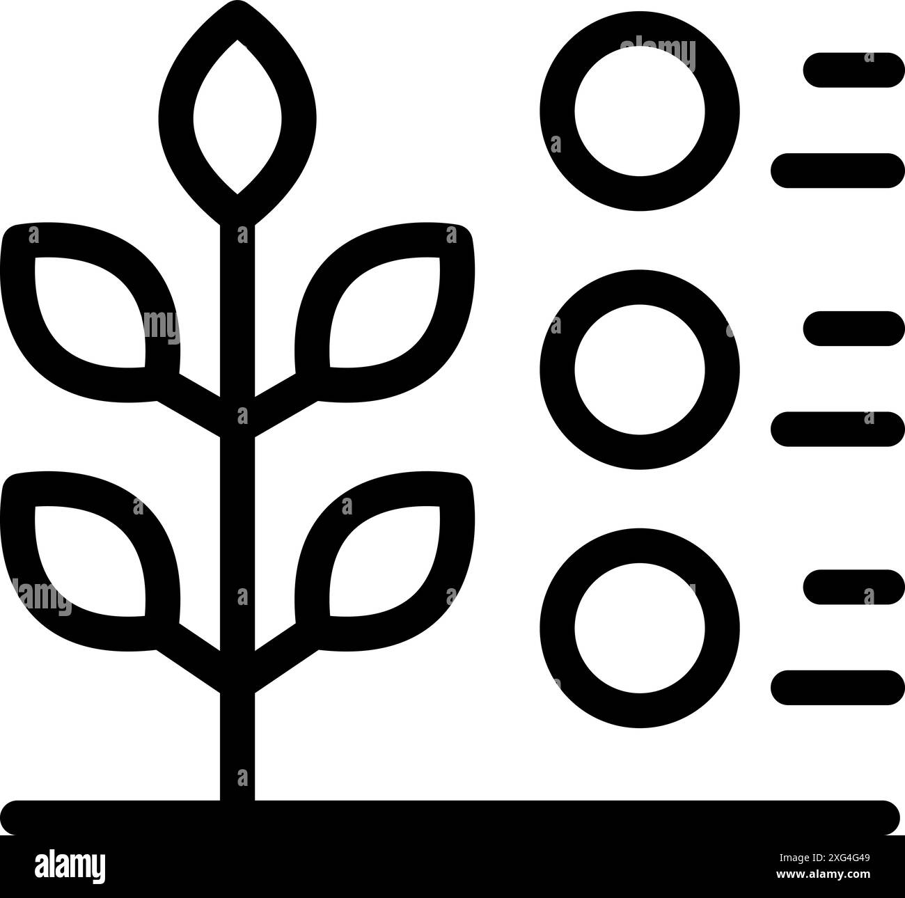Line icon of a plant growing representing the different stages of the ...