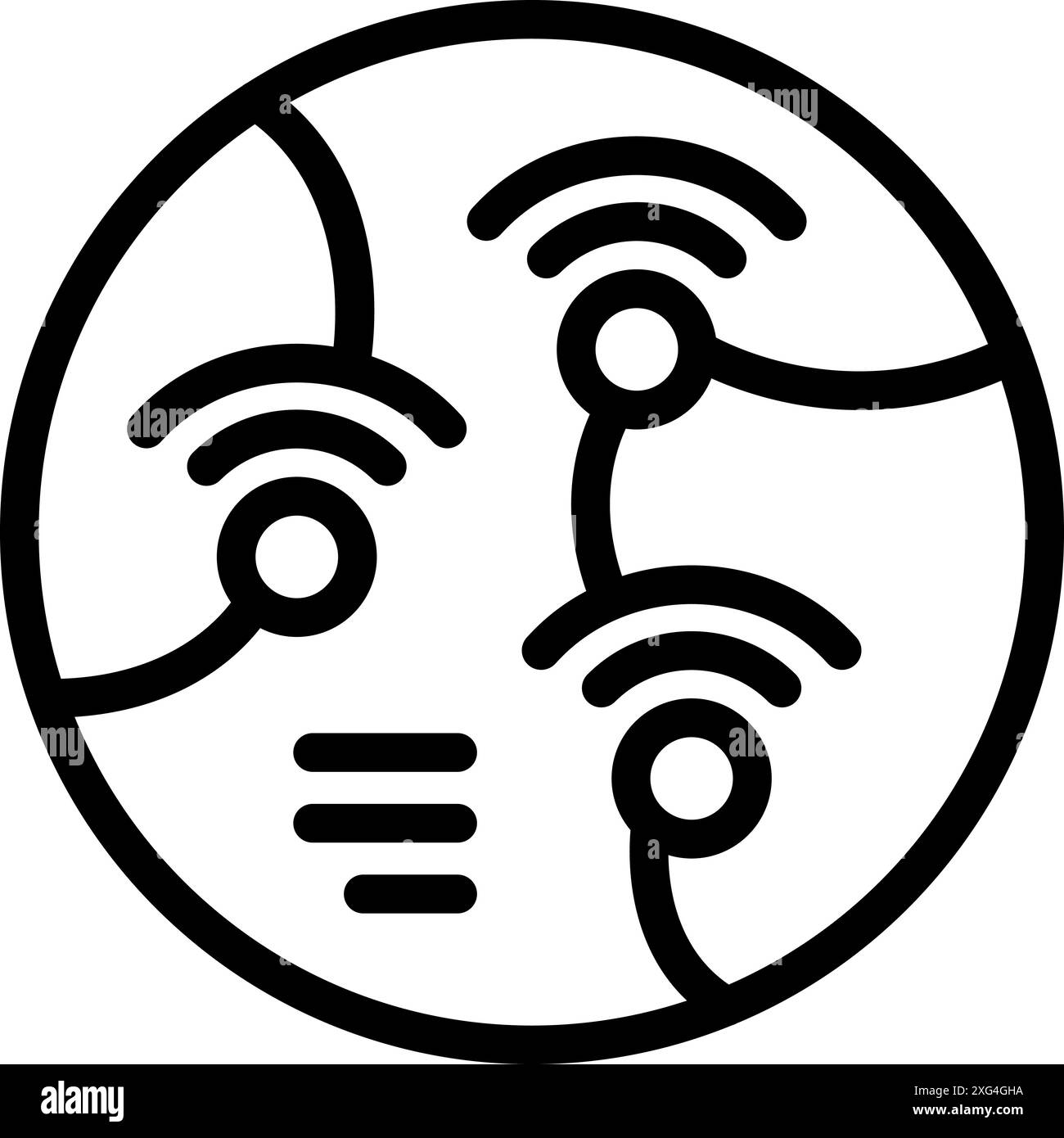 Visual representation of a global network connecting devices using ...