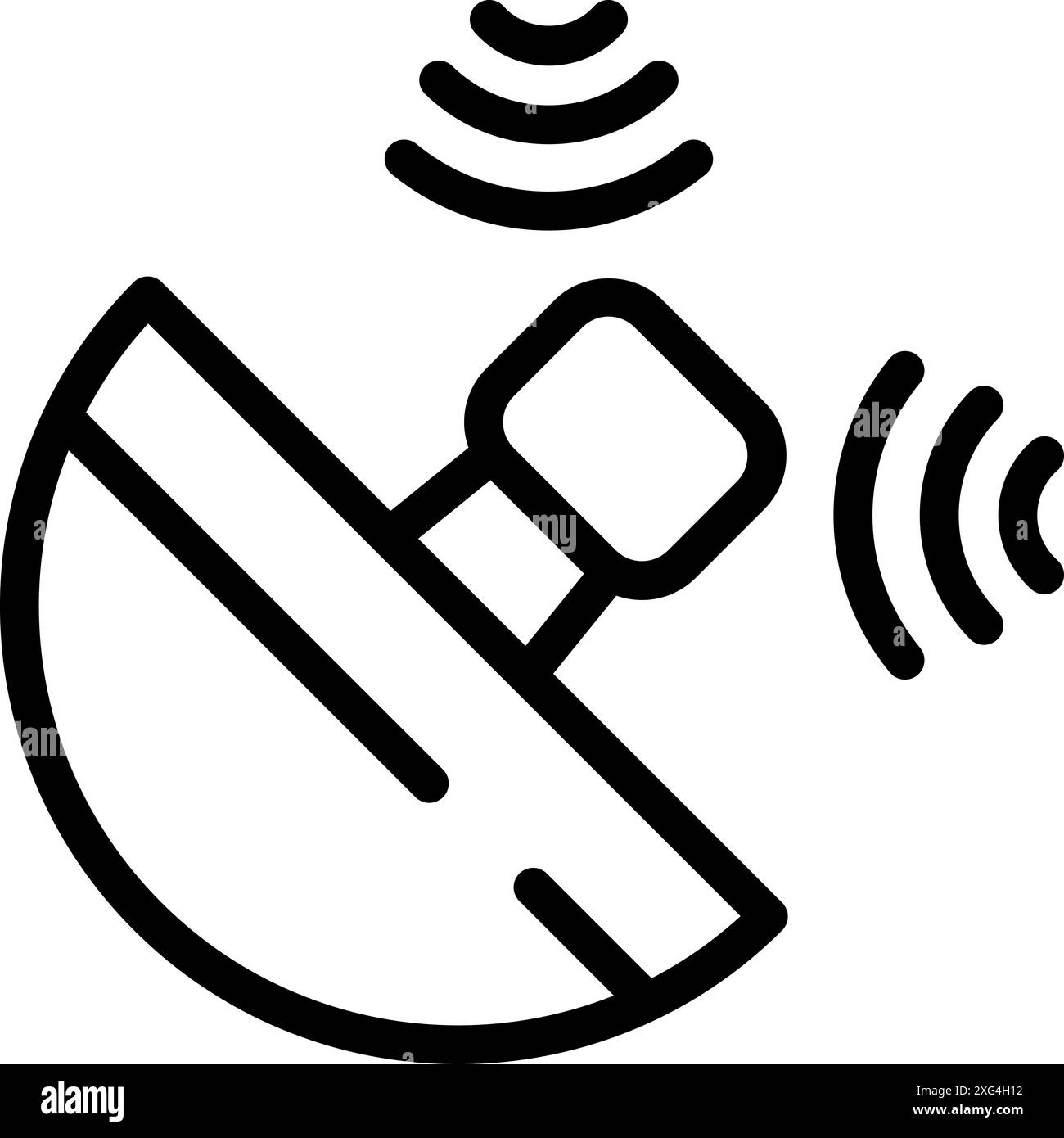 Simple icon representing a satellite dish receiving broadcasting ...