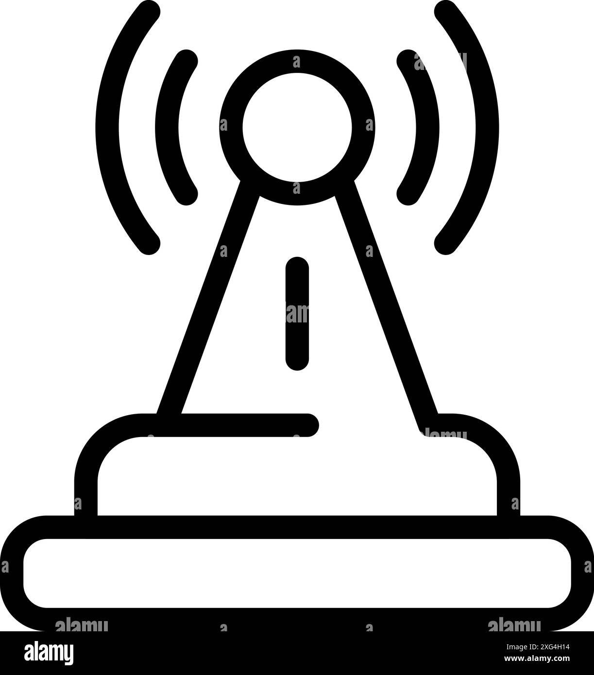 Minimalist outline icon of a radio tower emitting radio waves Stock Vector Image & Art - Alamy
