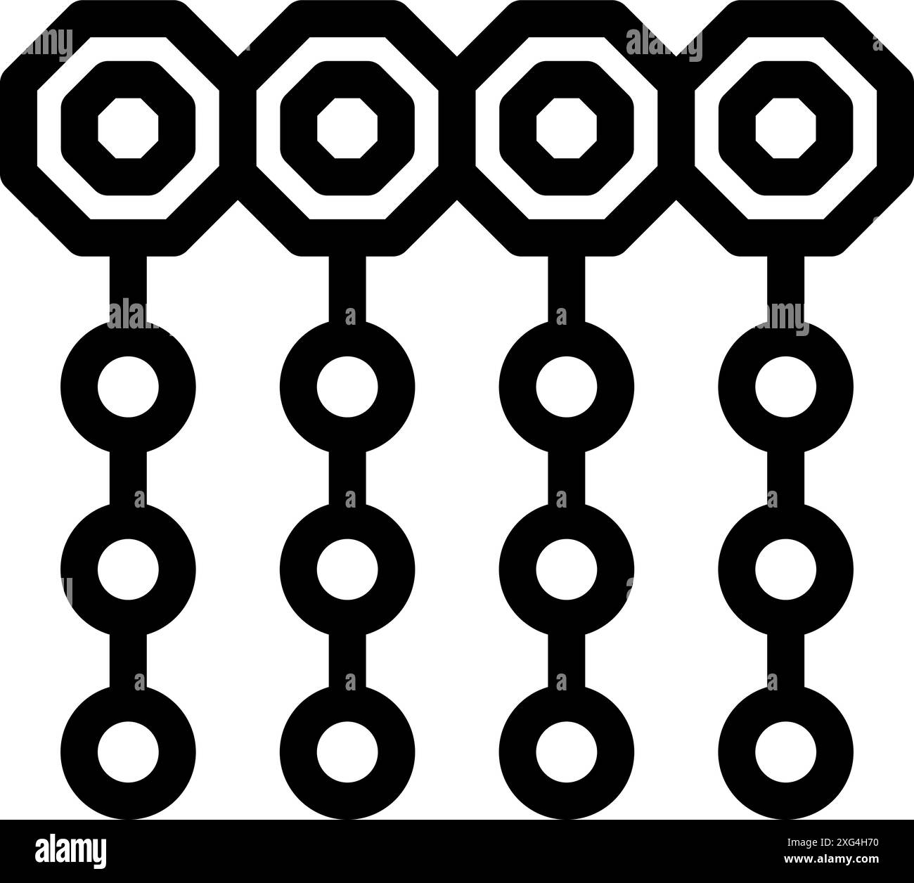 Blockchain technology icon representing the decentralized and ...