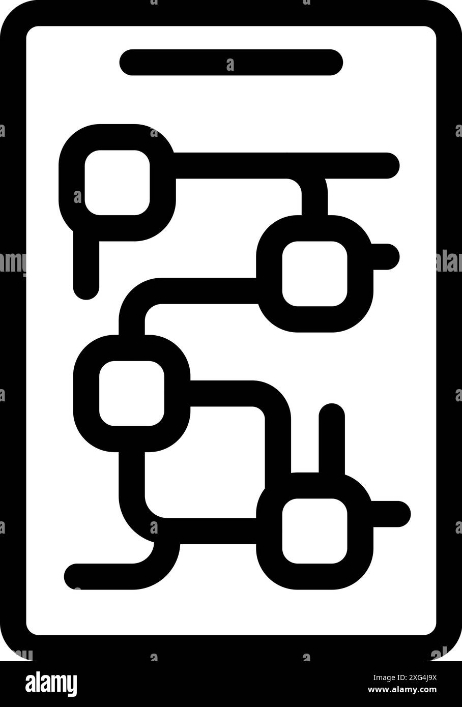 Algorithm development is represented by a flowchart on a tablet screen ...