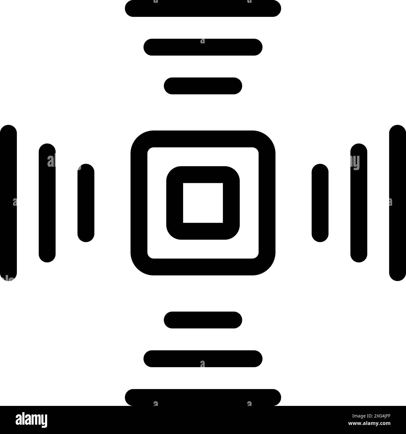 Simple black and white icon of a square transforming into vertical and ...