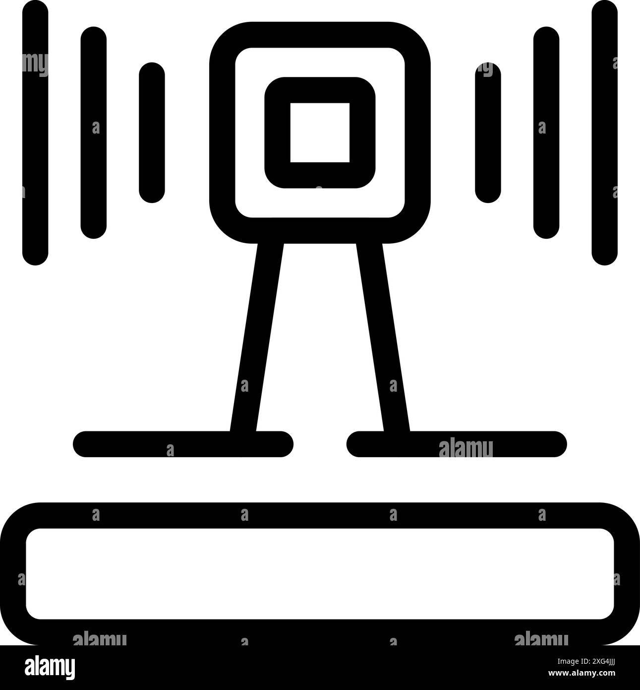 Parking sensor is scanning area for safe parking, icon in outline style ...