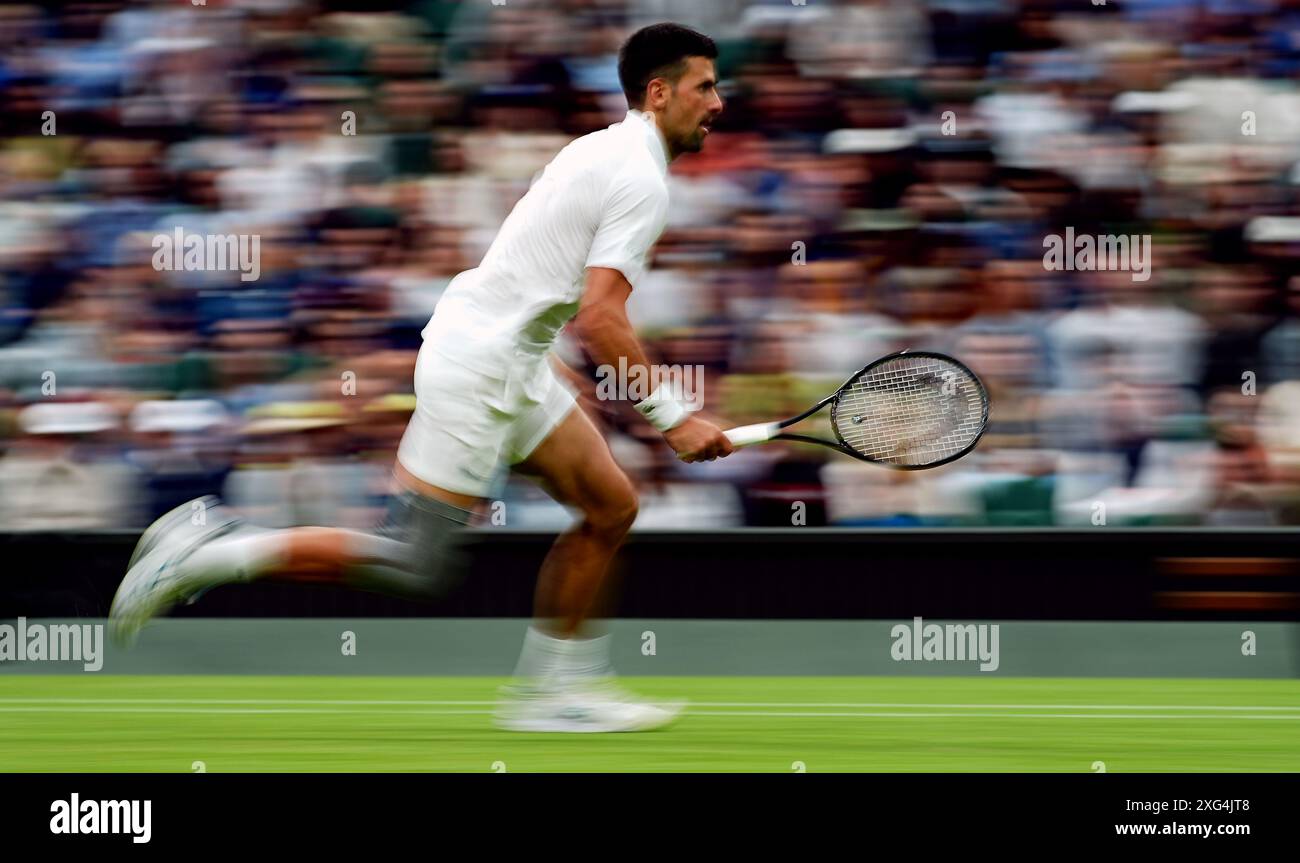 Novak Djokovic during his match against Alexei Popyrin (not pictured) on day six of the 2024 ...