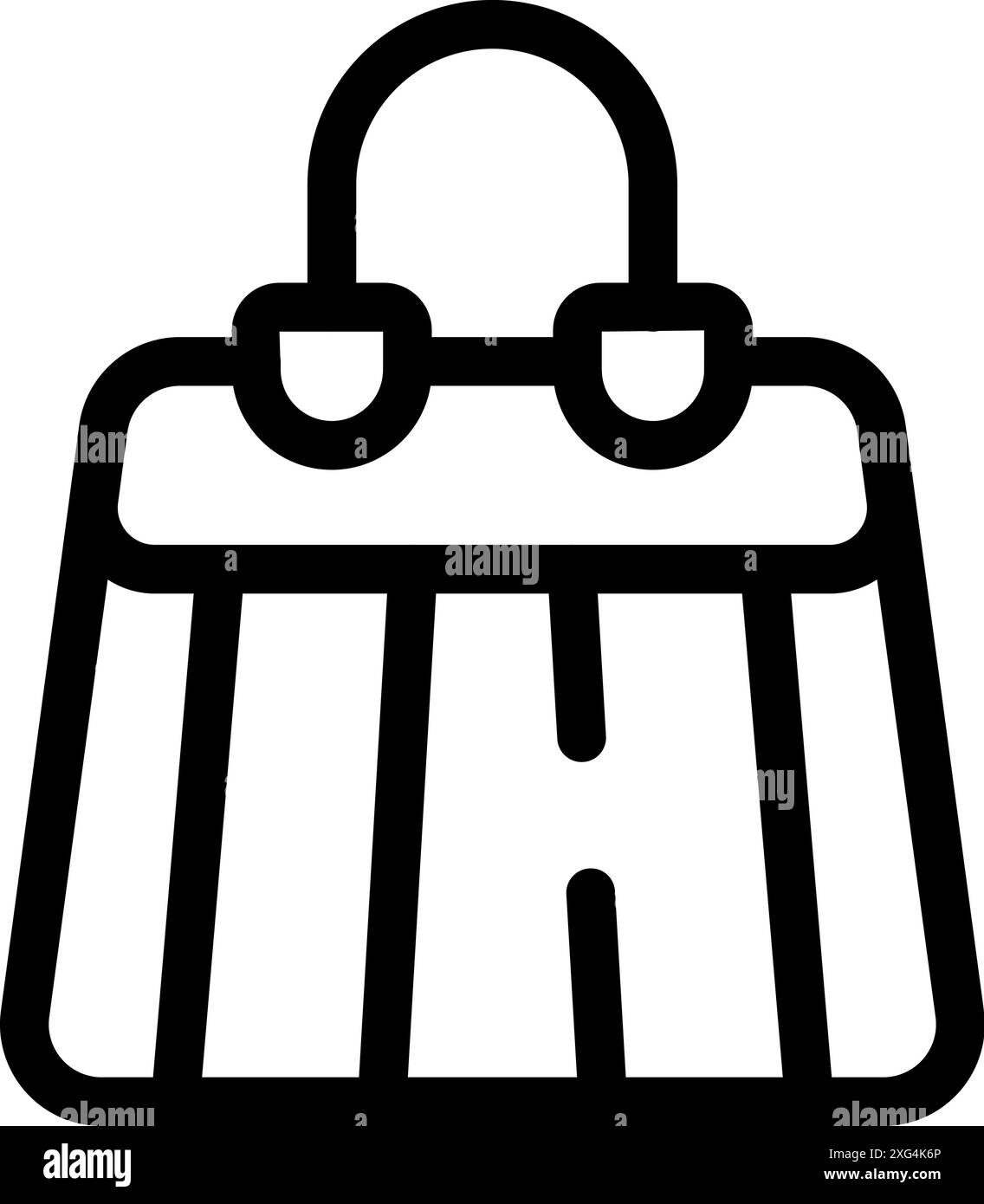 Minimalist line art icon representing a woman's handbag incorporating a ...