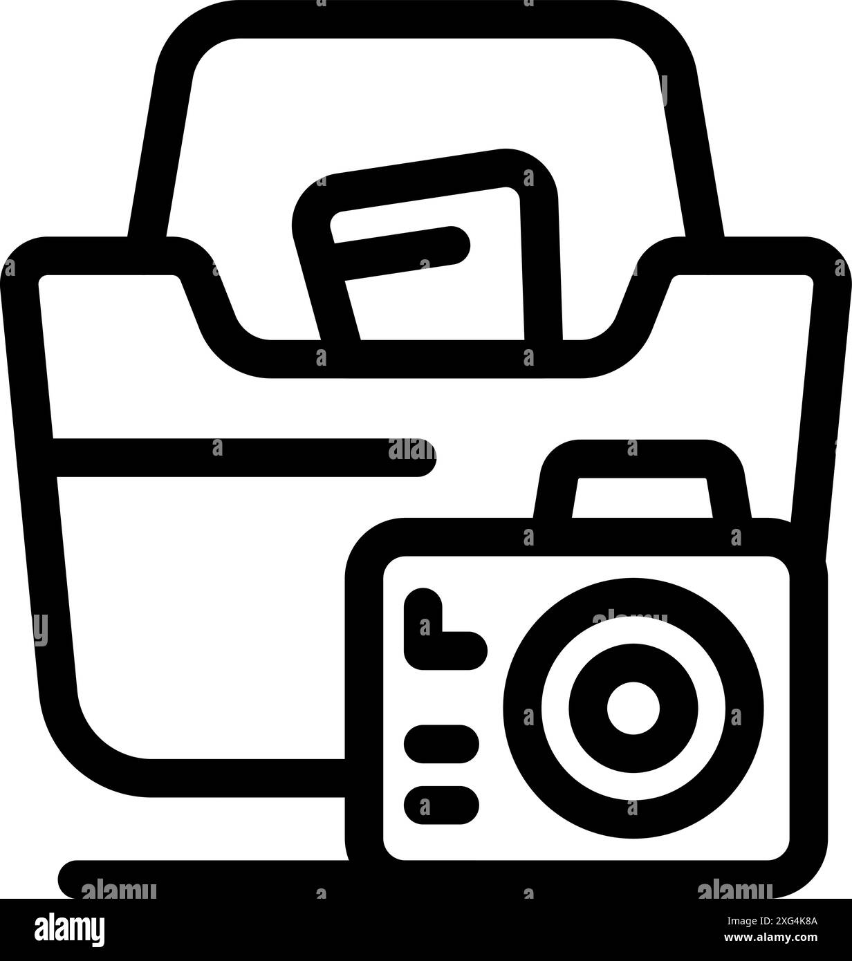 Simple bold outline icon representing a photo storage folder, ideal for ...