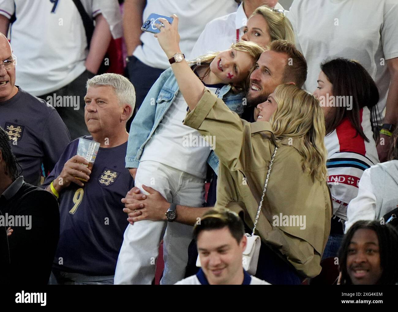England's Harry Kane with his wife Katie Goodland and their daughter ...