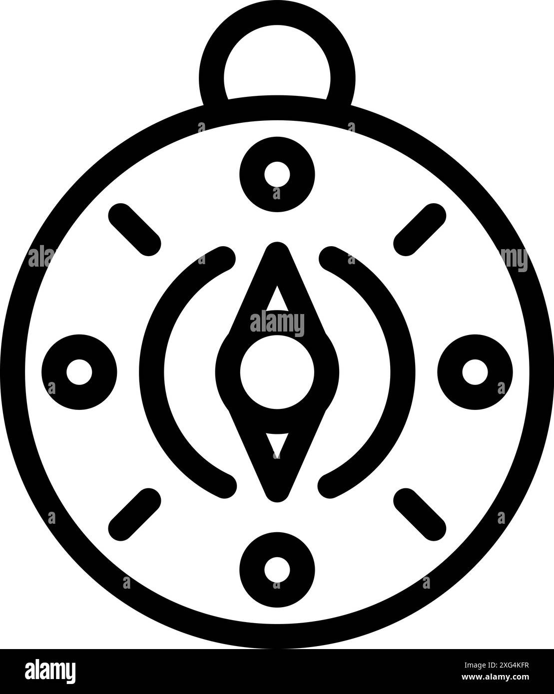 Line Art Icon Of A Compass Indicating Direction Symbolizing Exploration And Guidance Stock