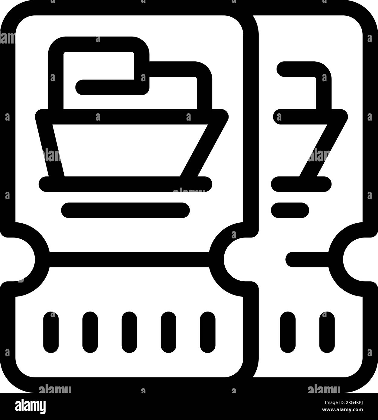 Icon of a cruise ship ticket granting access to a ferry boat for travel ...