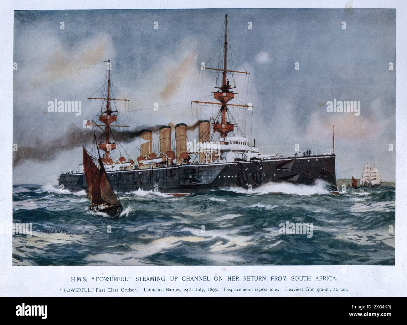 British Royal Navy warships early 20th Century, HMS Powerful was the ...