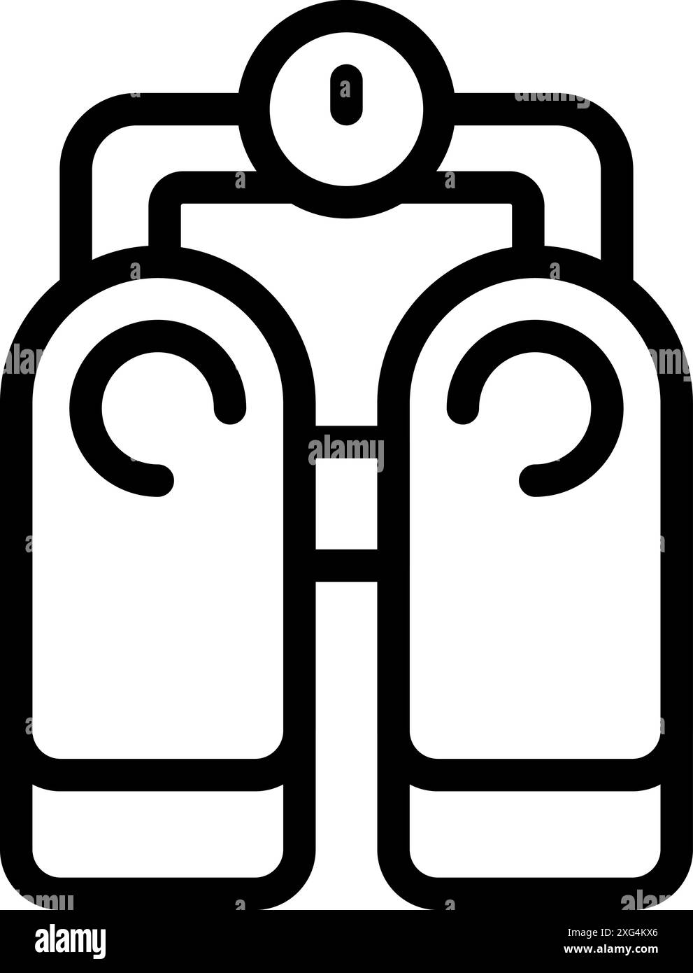 Simple oxygen tank icon, a crucial part of scuba diving equipment ...