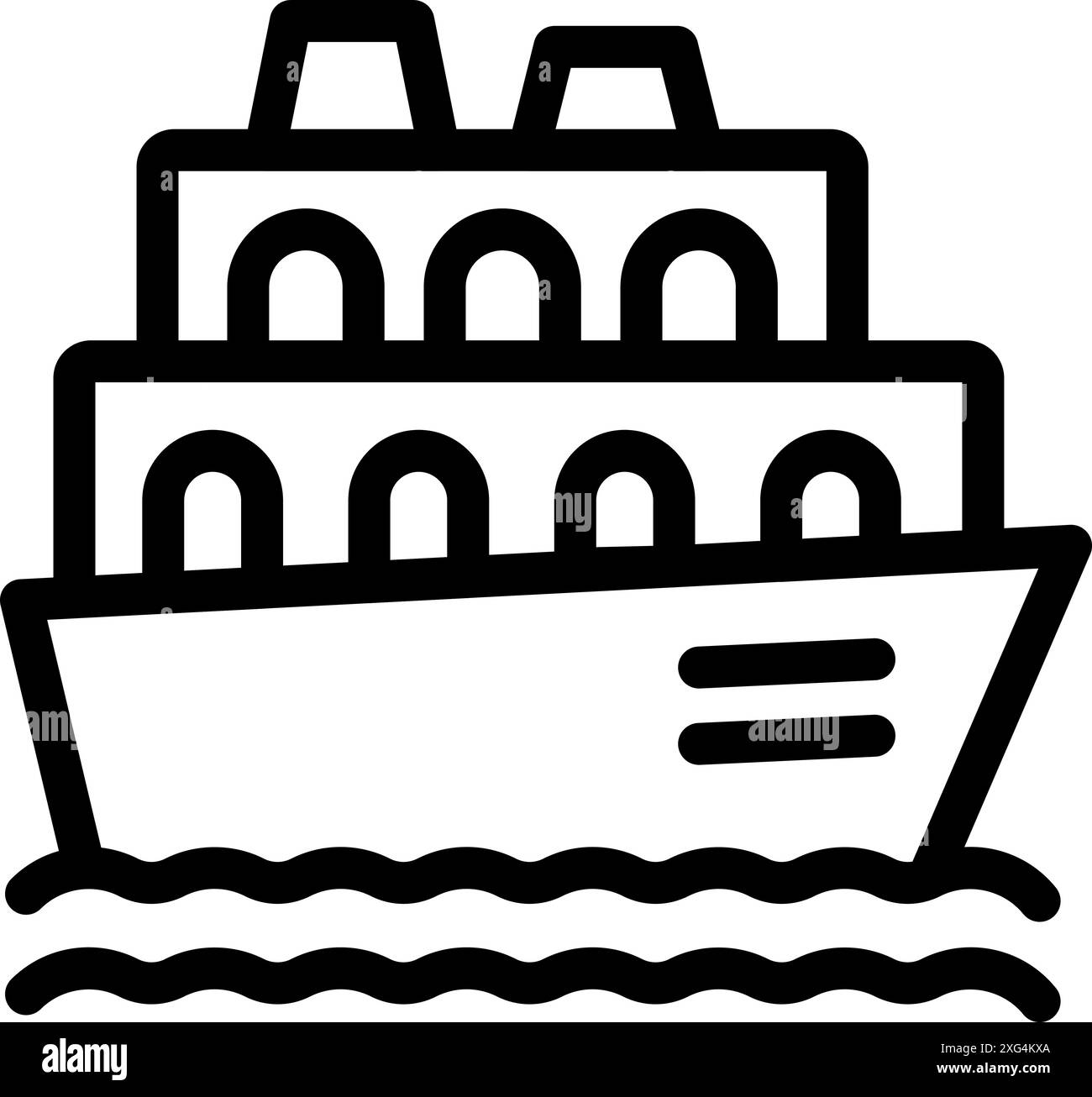 Minimalist drawing of a cruise ship sailing on the ocean, perfect for ...