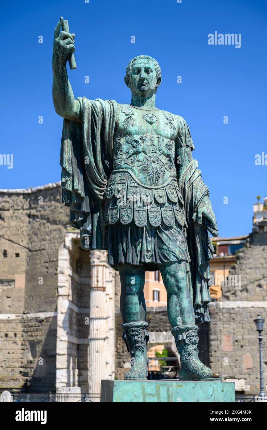 Bronze statue of the Roman Emperor Nerva (96 AD – 98 AD) on Via dei ...
