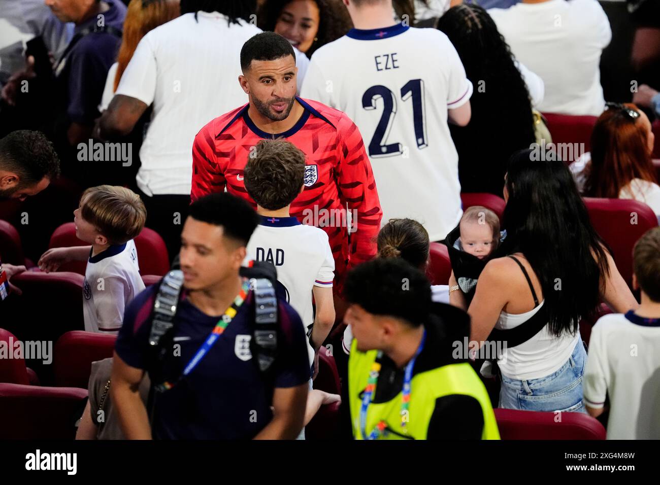 England's Kyle Walker with friends and family after the UEFA Euro 2024 ...
