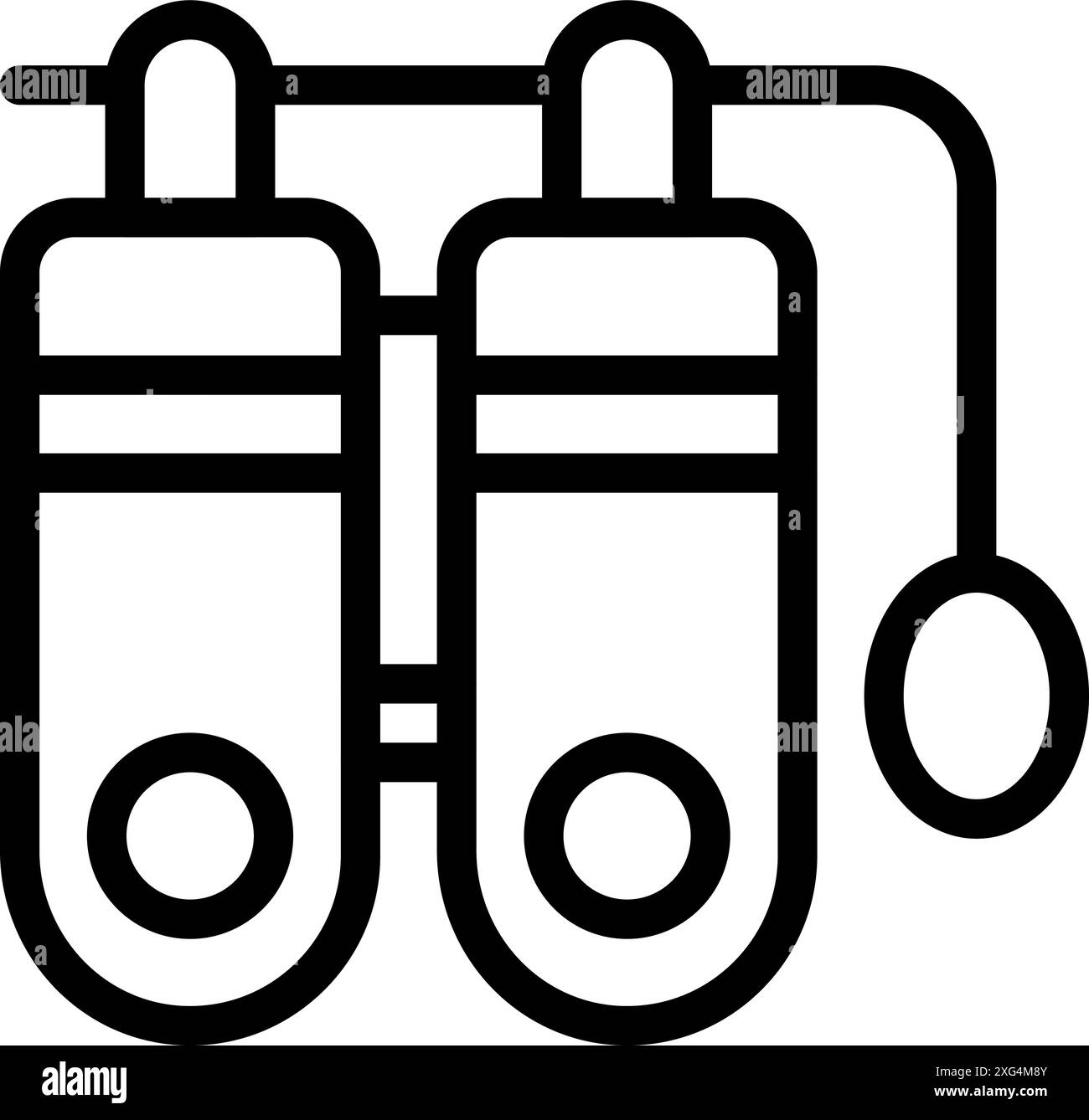 Nunchaku weapon hanging on a rack being displayed in a martial arts ...