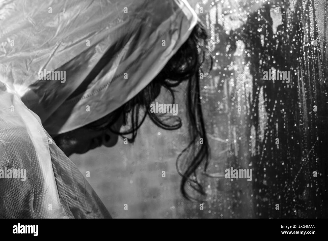 Young man glass water Black and White Stock Photos & Images - Alamy