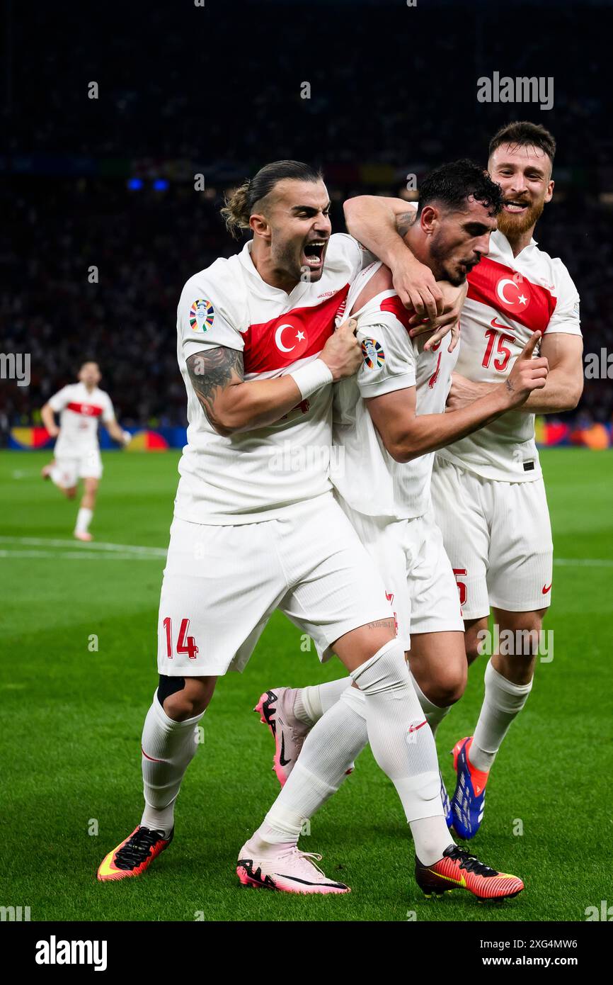 Berlin, Germany. 6 July 2024. Samet Akaydin of Turkiye celebrates with ...