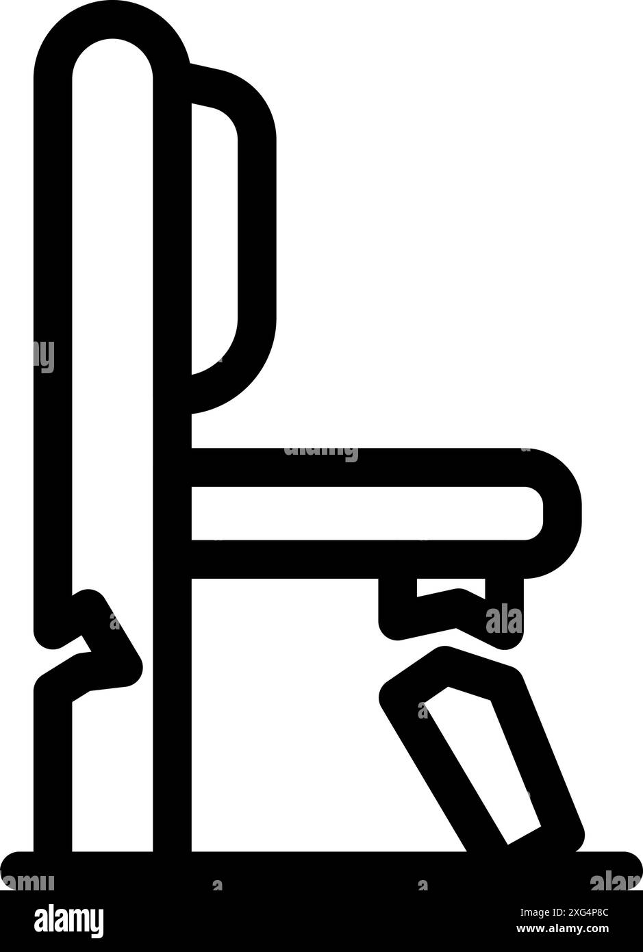 Simple, bold line icon of a broken chair leg, perfect for conveying ...