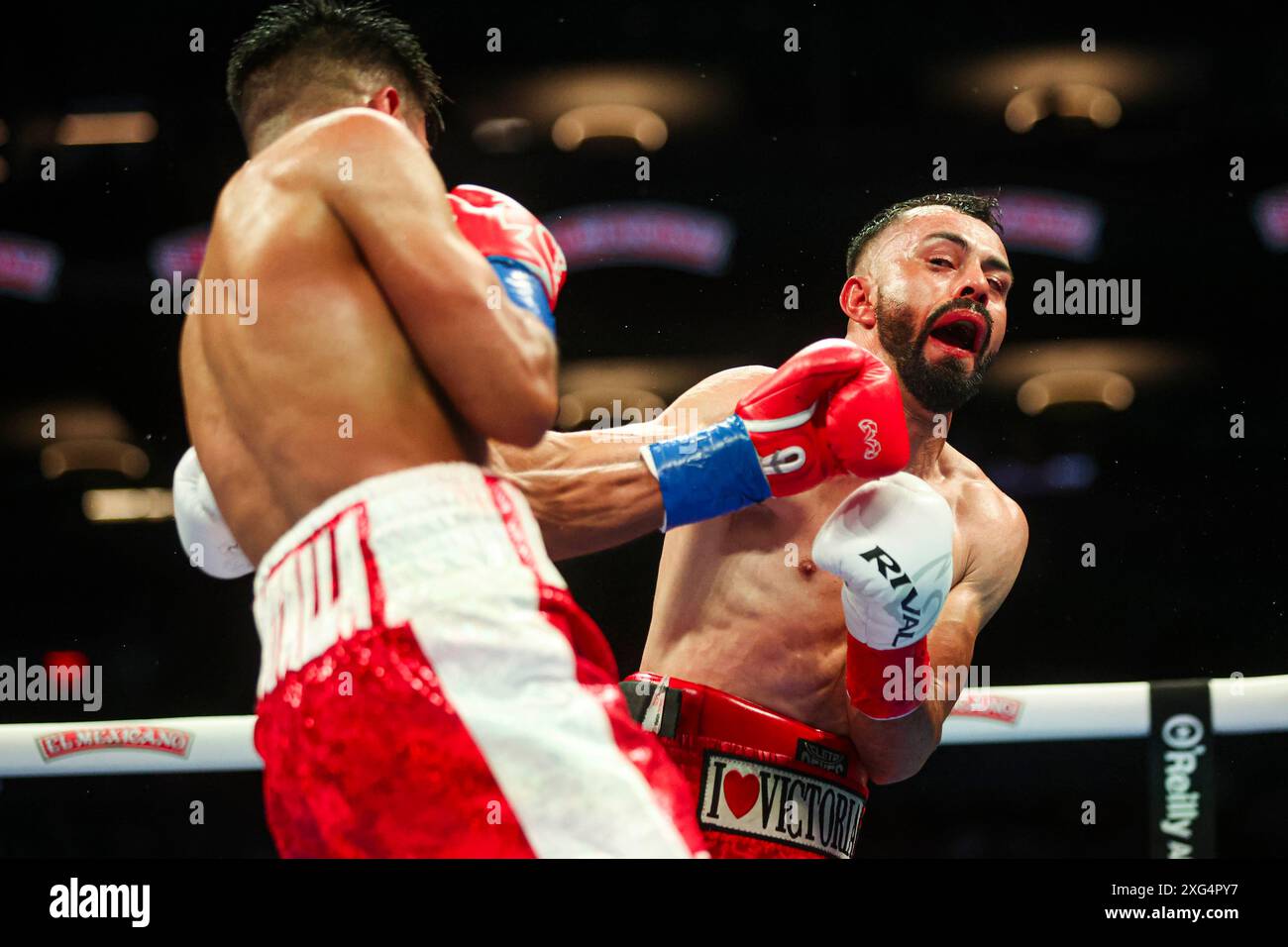 Gabriel Muratalla (L) and Carlos Fontes Bantamweight fight during their ...