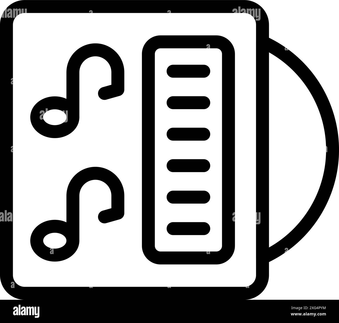 Line drawing of a music album cover with musical notes and lines ...