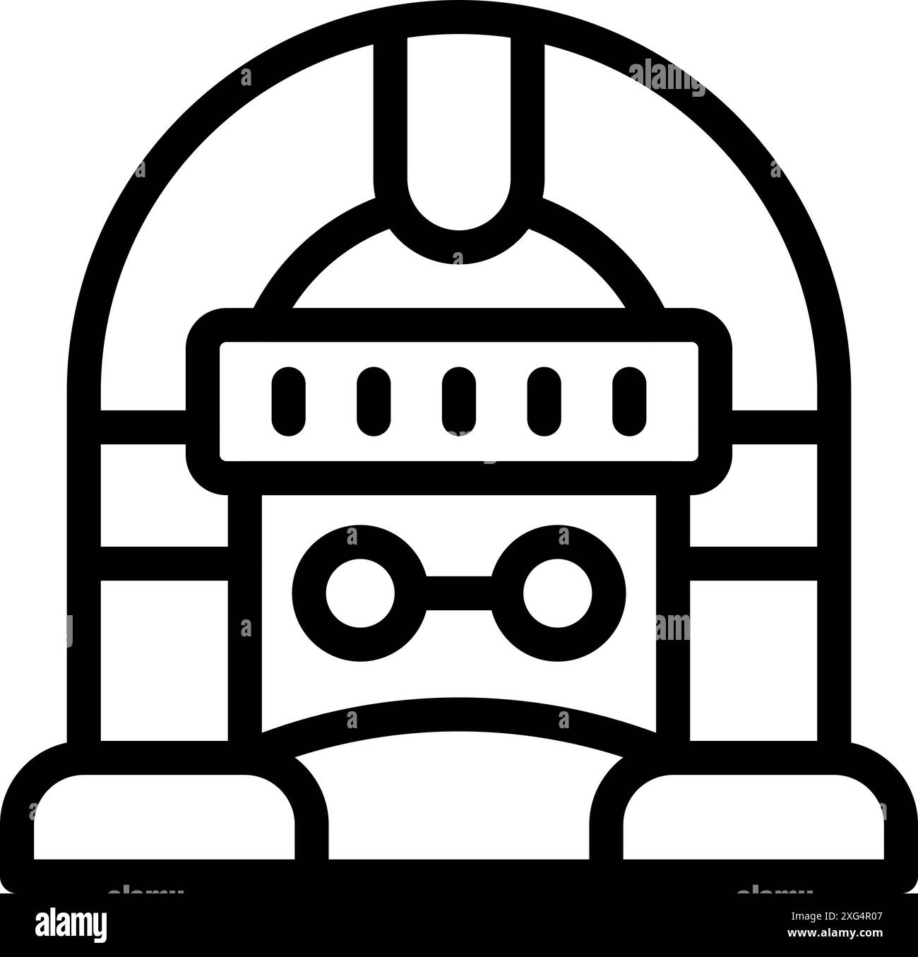 Robot wearing glasses standing inside an open capsule being developed ...