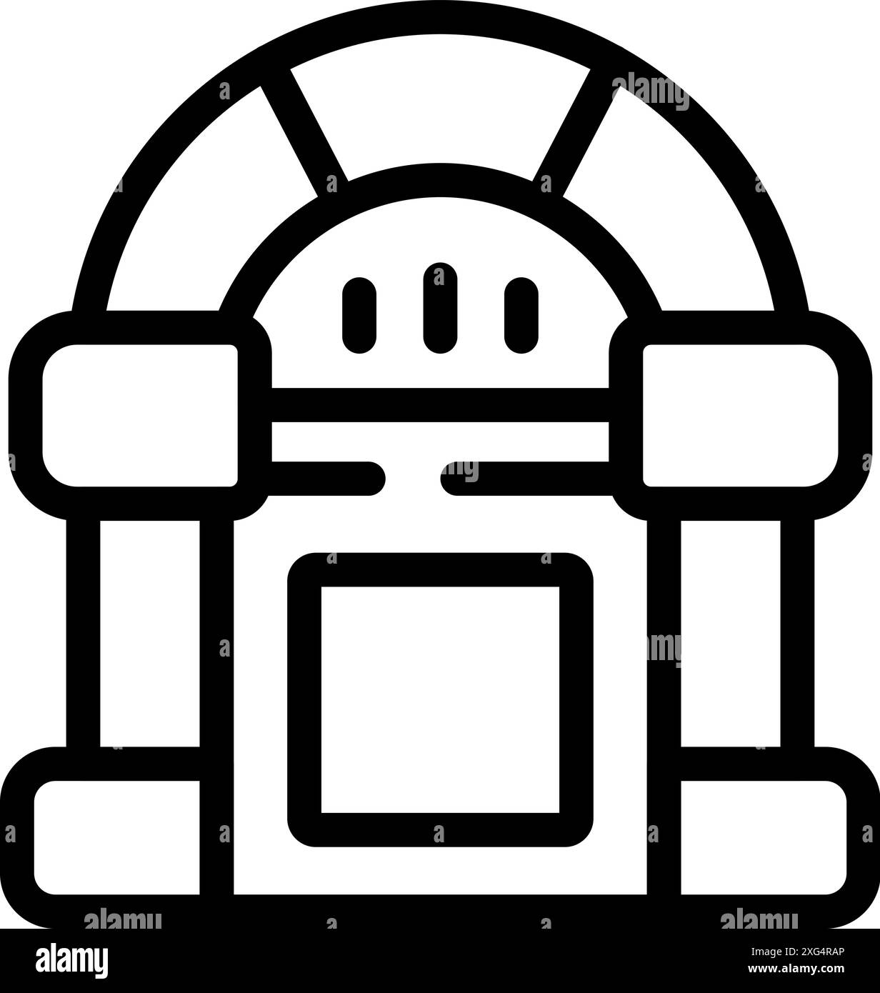 Line art icon of a vintage jukebox, playing music on vinyl records ...