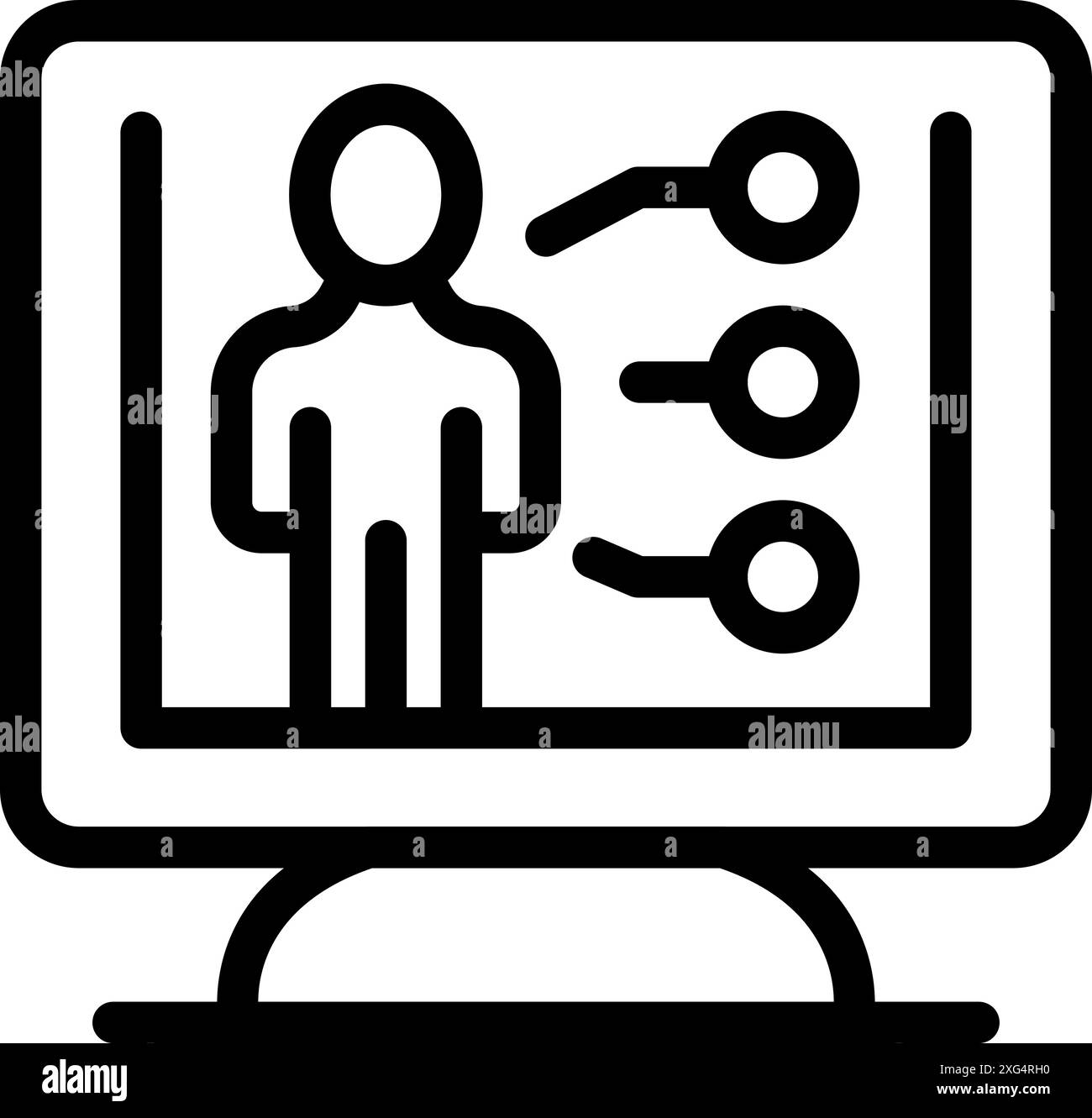 Pictogram of an hr manager using employee monitoring software to track ...