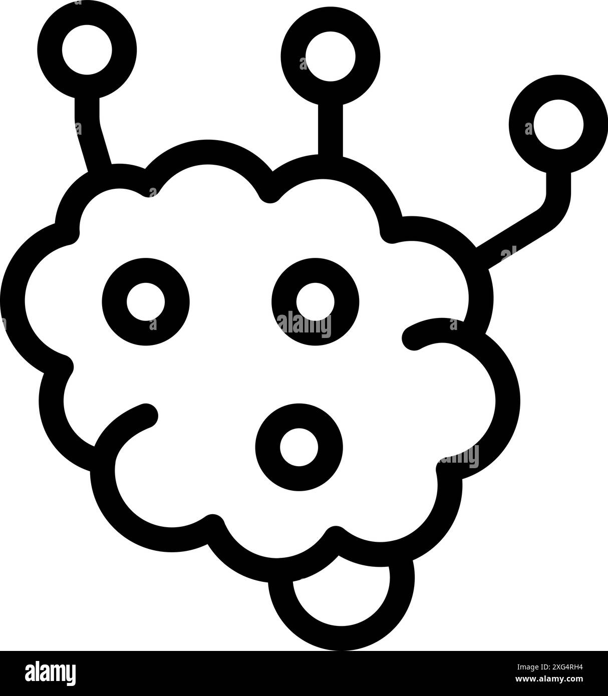 Simple icon of a cloud with data centers connected, representing cloud ...