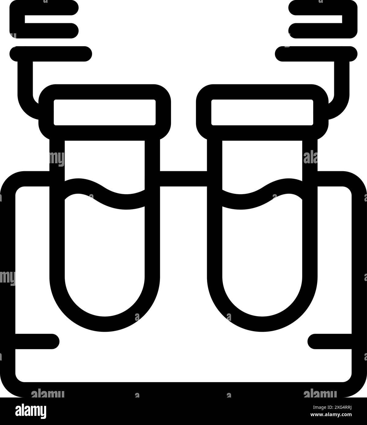 Icon of laboratory equipment heating test tubes, conducting an ...