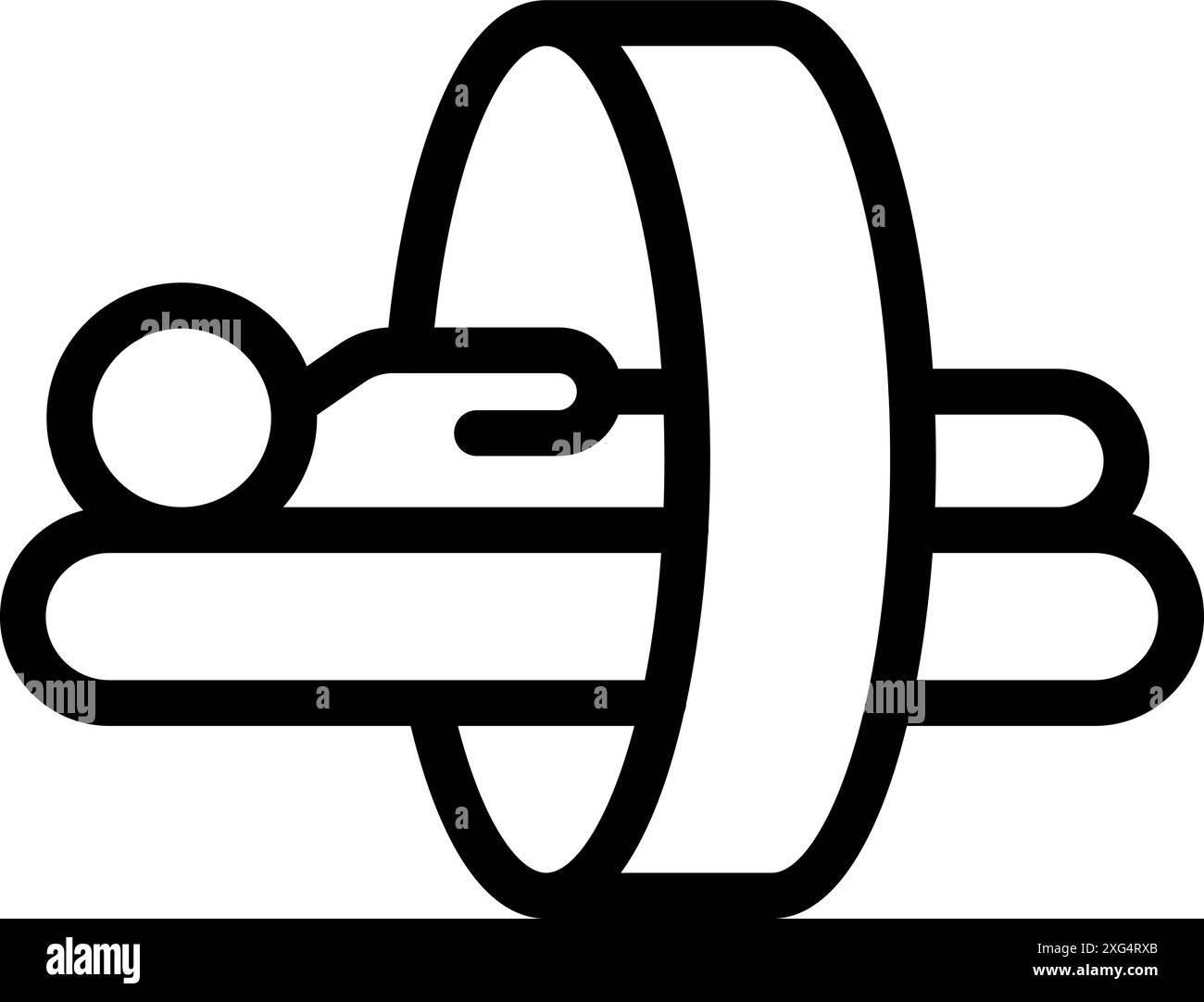 Icon of a patient undergoing a medical procedure inside an open mri ...