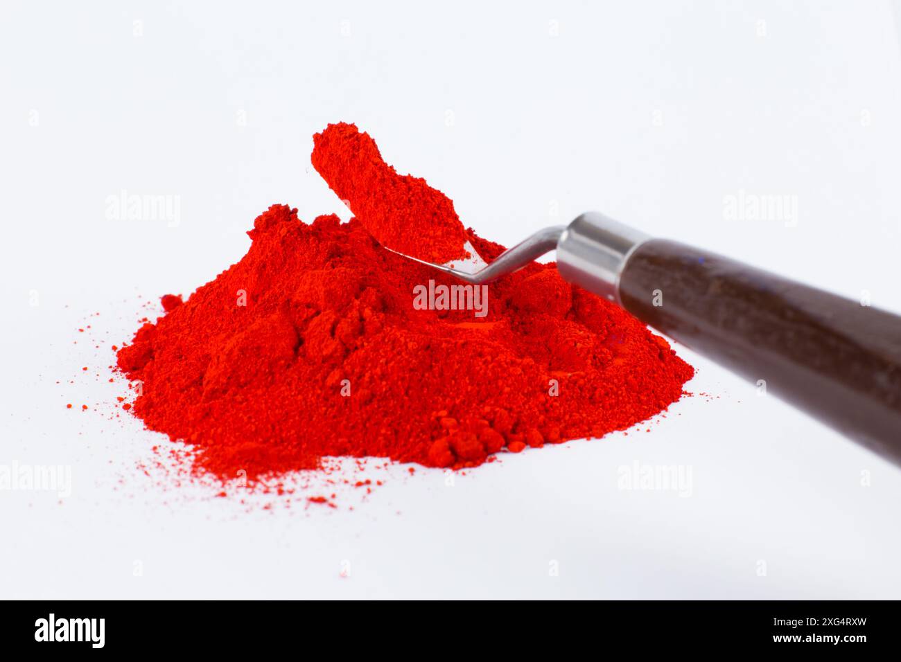 cadmium red medium pigment on a white background Stock Photo - Alamy