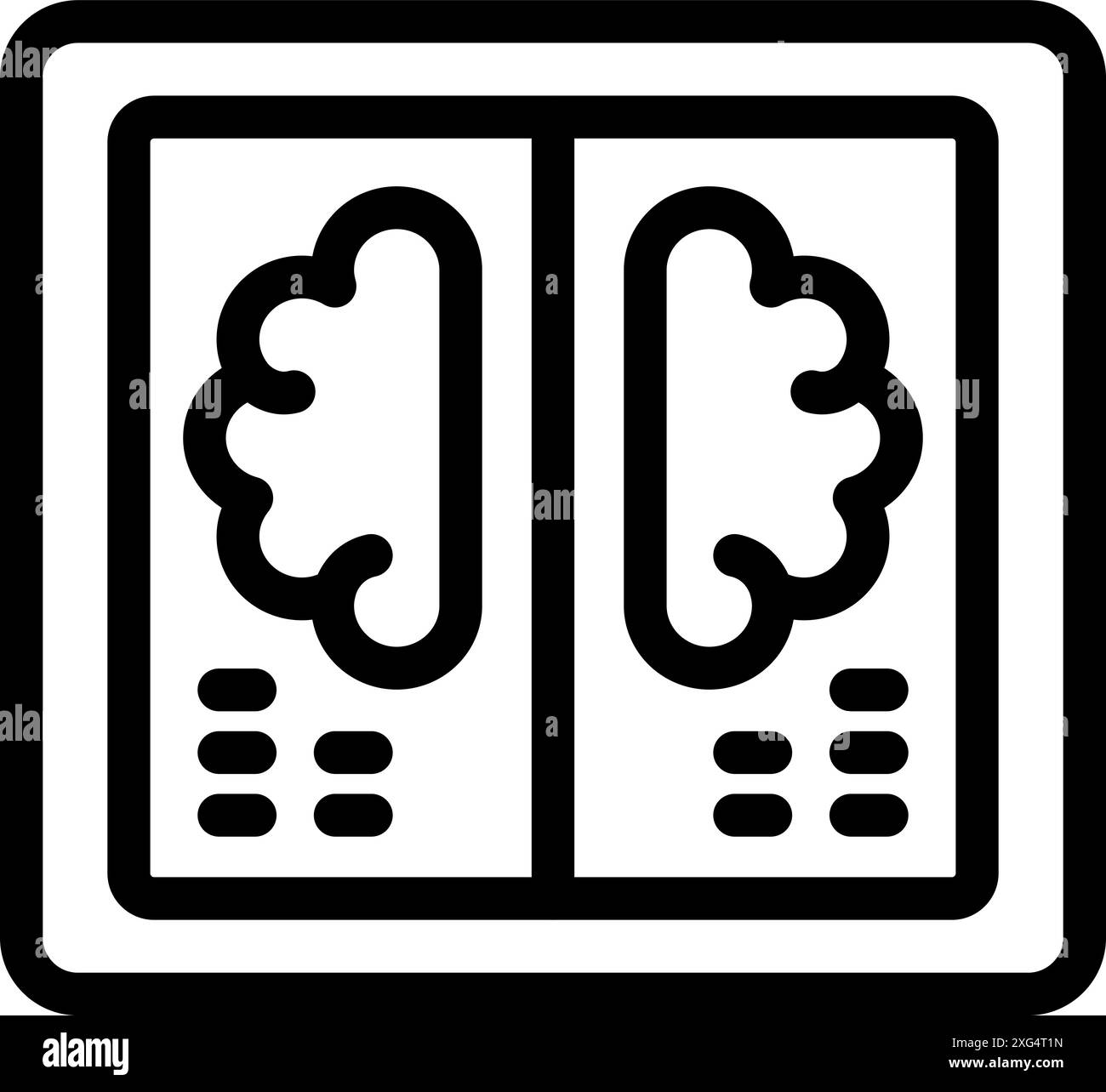 Icon of a medical device displaying brain images, representing medical ...