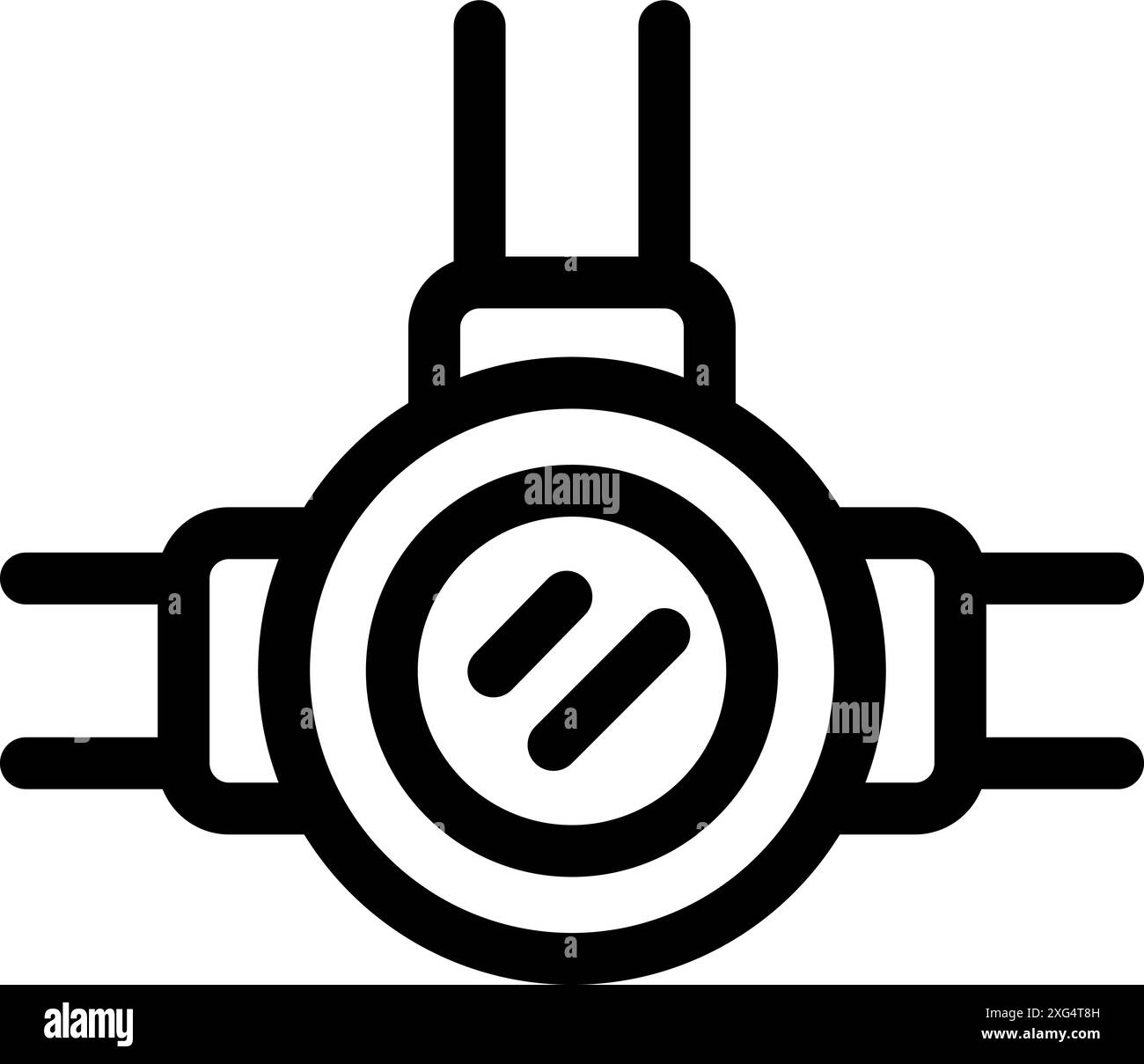 Pipeline valve icon, outline style, suitable for web and mobile Stock ...