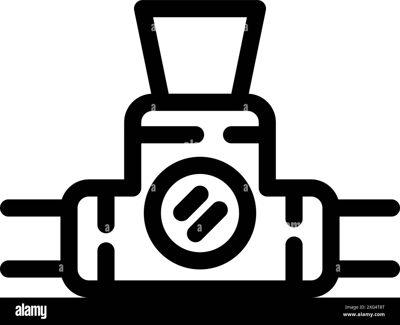 Simple icon of a pipeline valve regulating the flow of liquids or gases ...